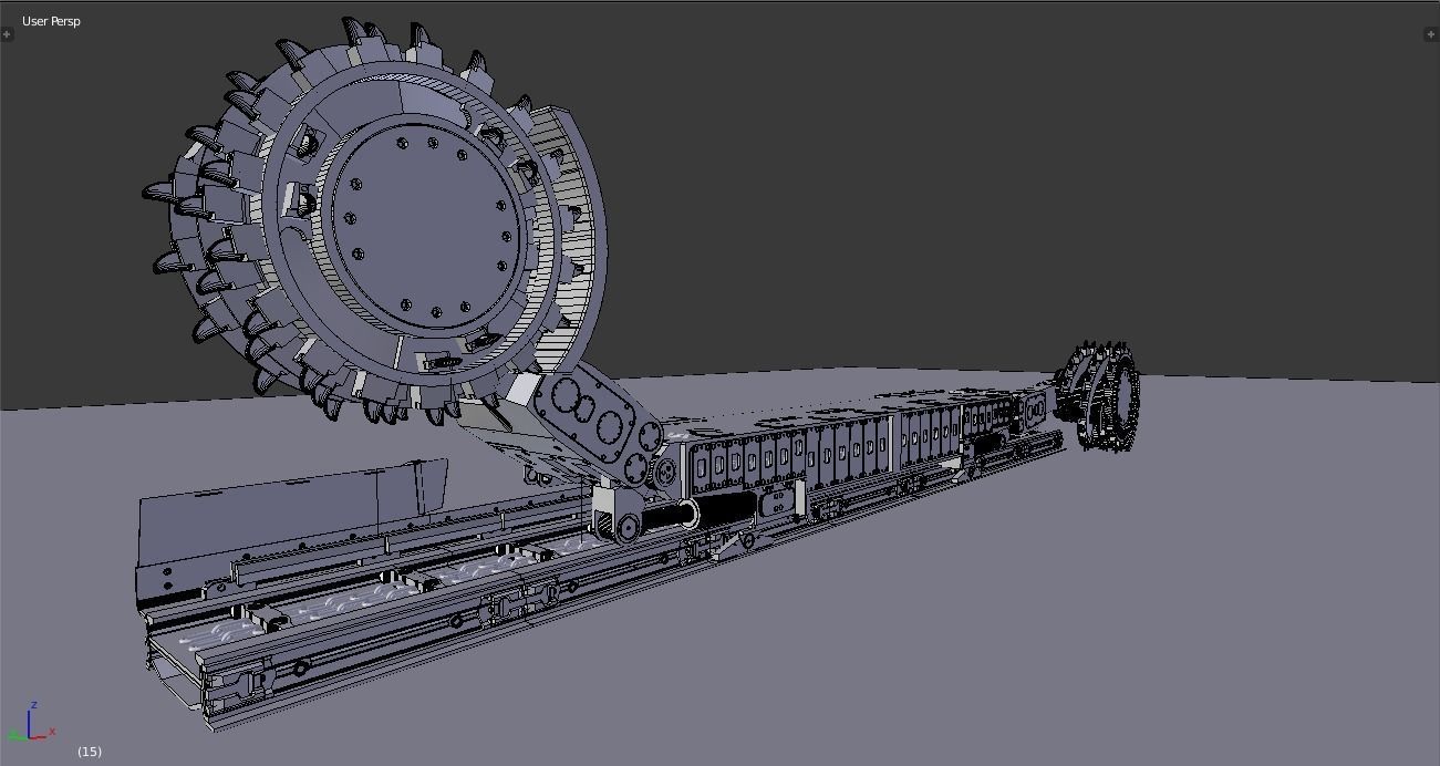 Longwall Mining Coal Shearer Loader 3D model | CGTrader