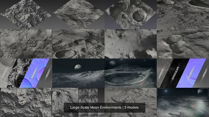 Large-Scale Moon Environments 3D Model Collection | CGTrader