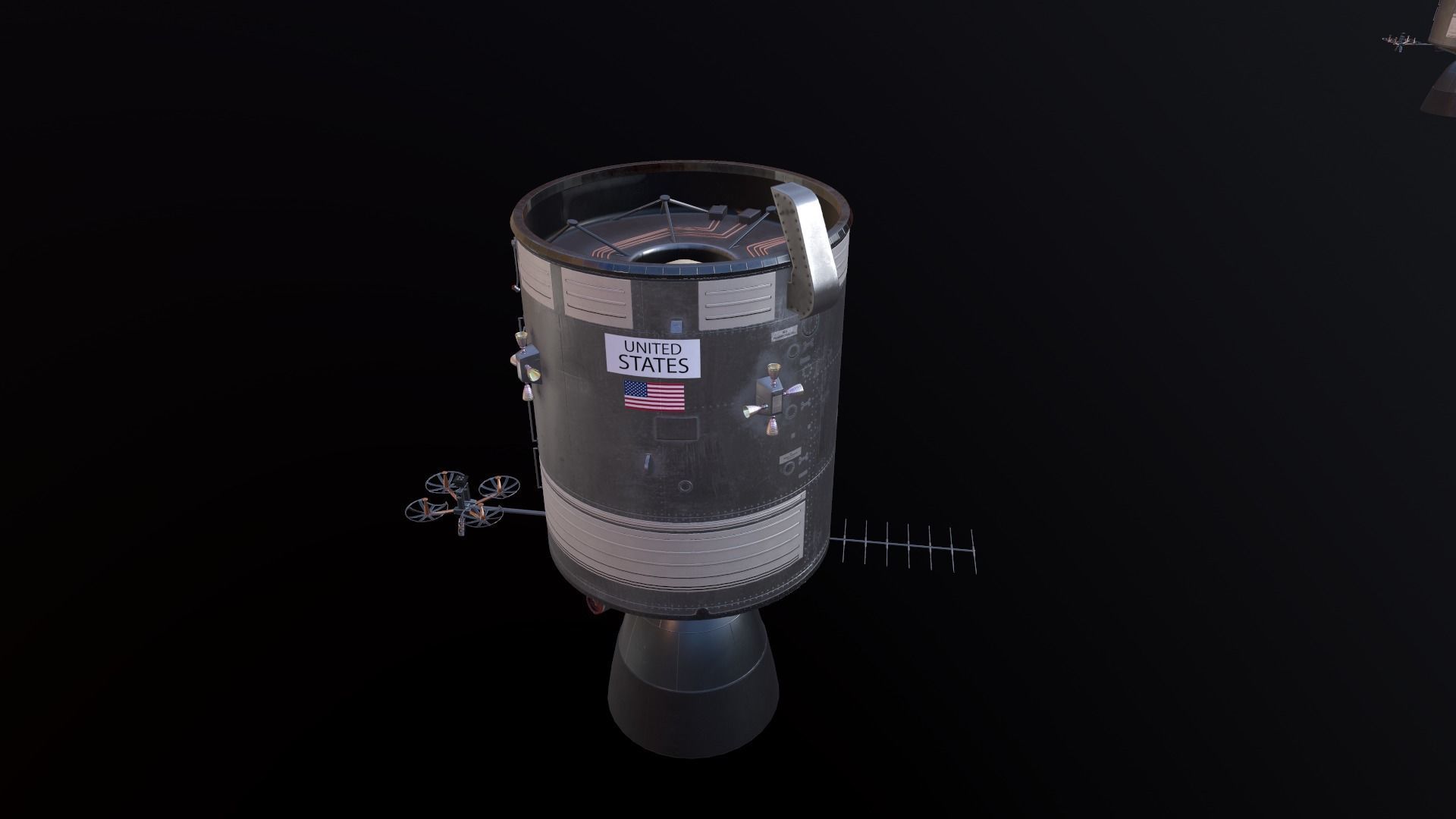 3D model Apollo command Service module and Lunar Module VR / AR / low ...