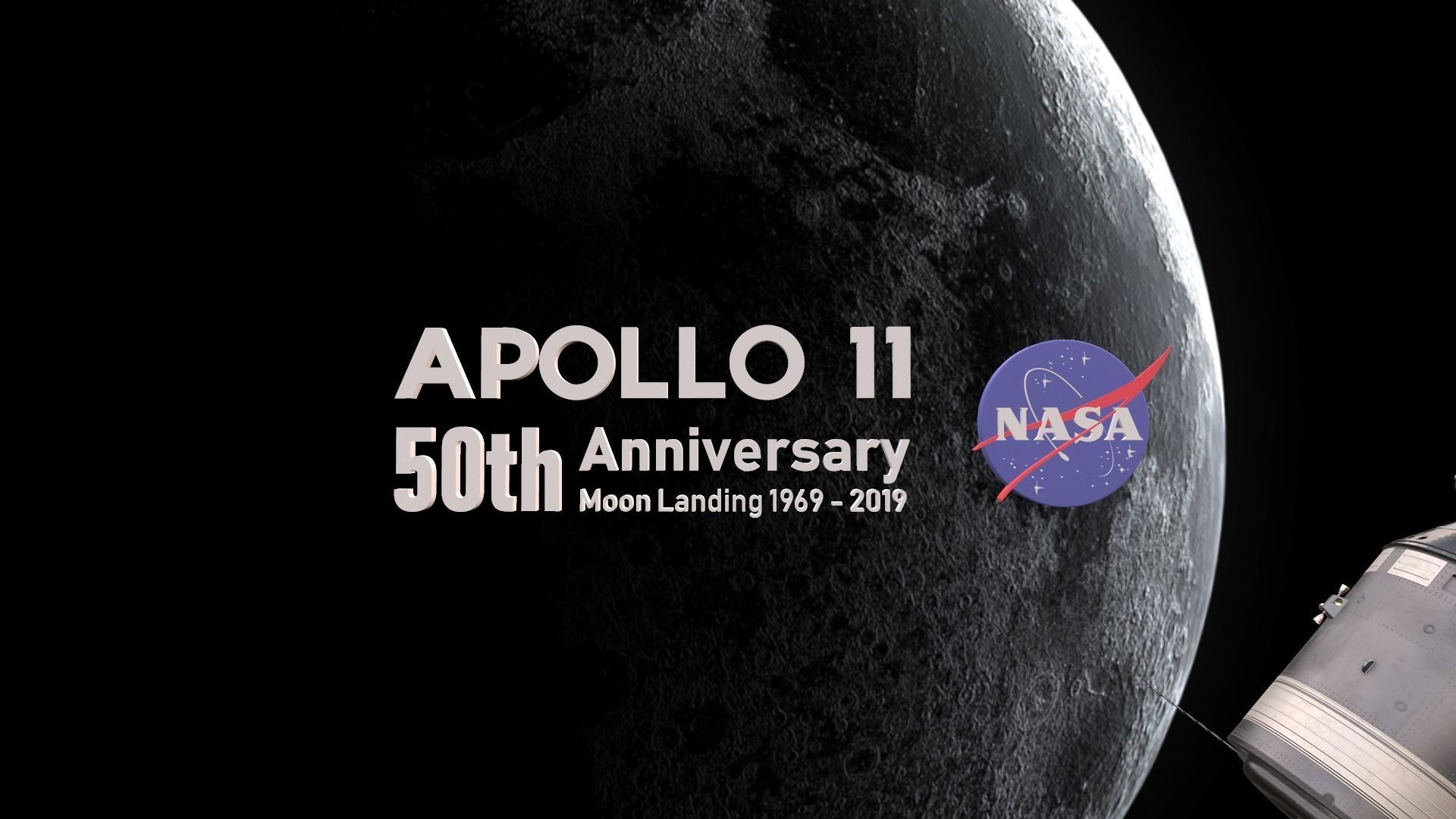 3D model Apollo command Service module and Lunar Module VR / AR / low ...