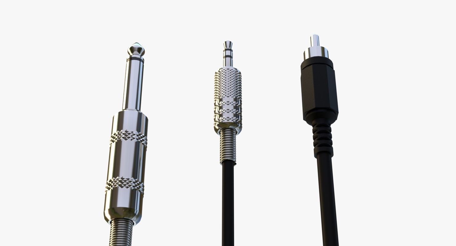 Audio connectors free 3D model | CGTrader