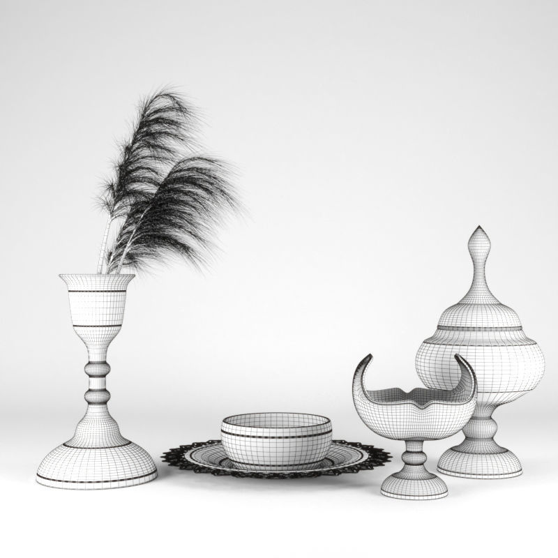 set1127 gold and turquoise plate 3D model | CGTrader