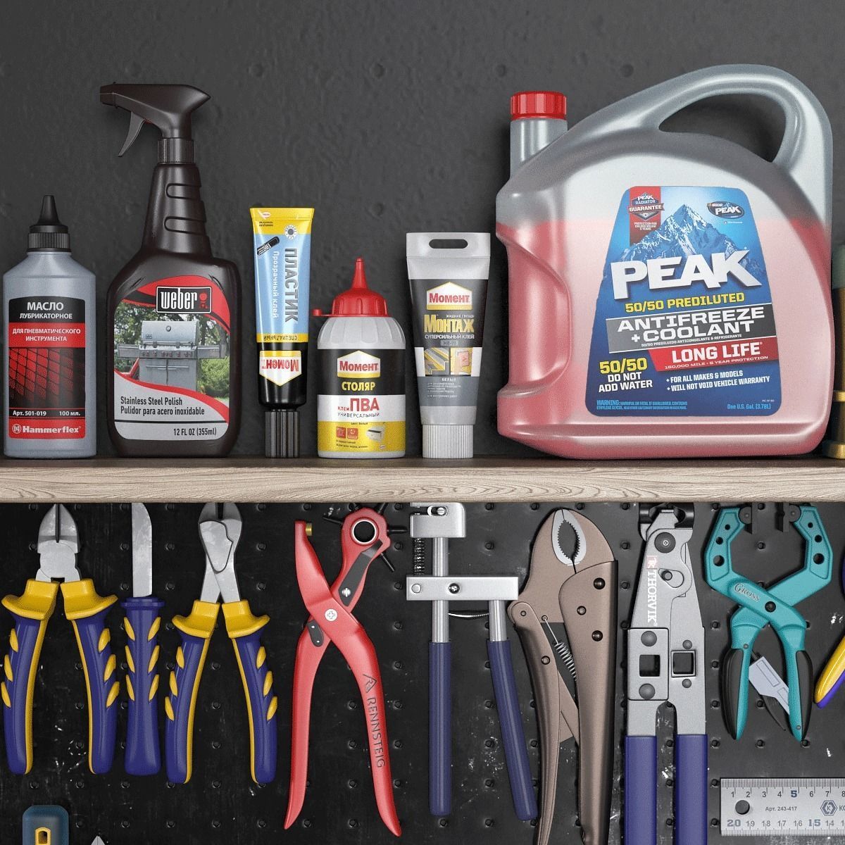 3D model garage tools set 3 VR / AR / low-poly | CGTrader