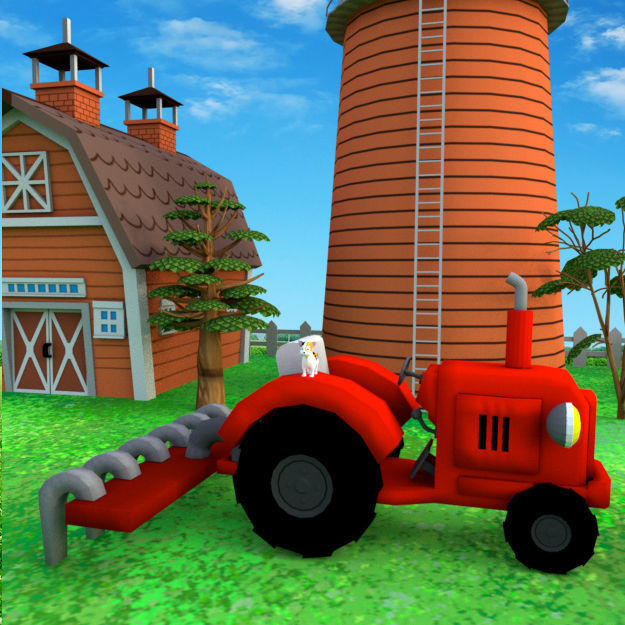 3D model Cartoon Farm Package 16 Animals and World VR / AR / low-poly ...