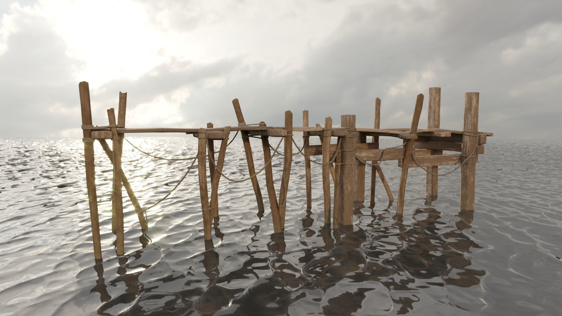 3D model Wood Pier VR / AR / low-poly | CGTrader