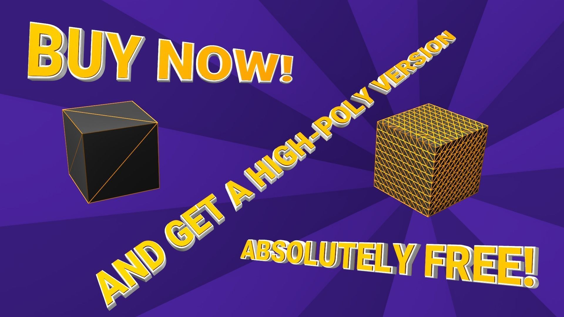 3D model Super awesome high detailed low-poly cube VR / AR / low-poly ...