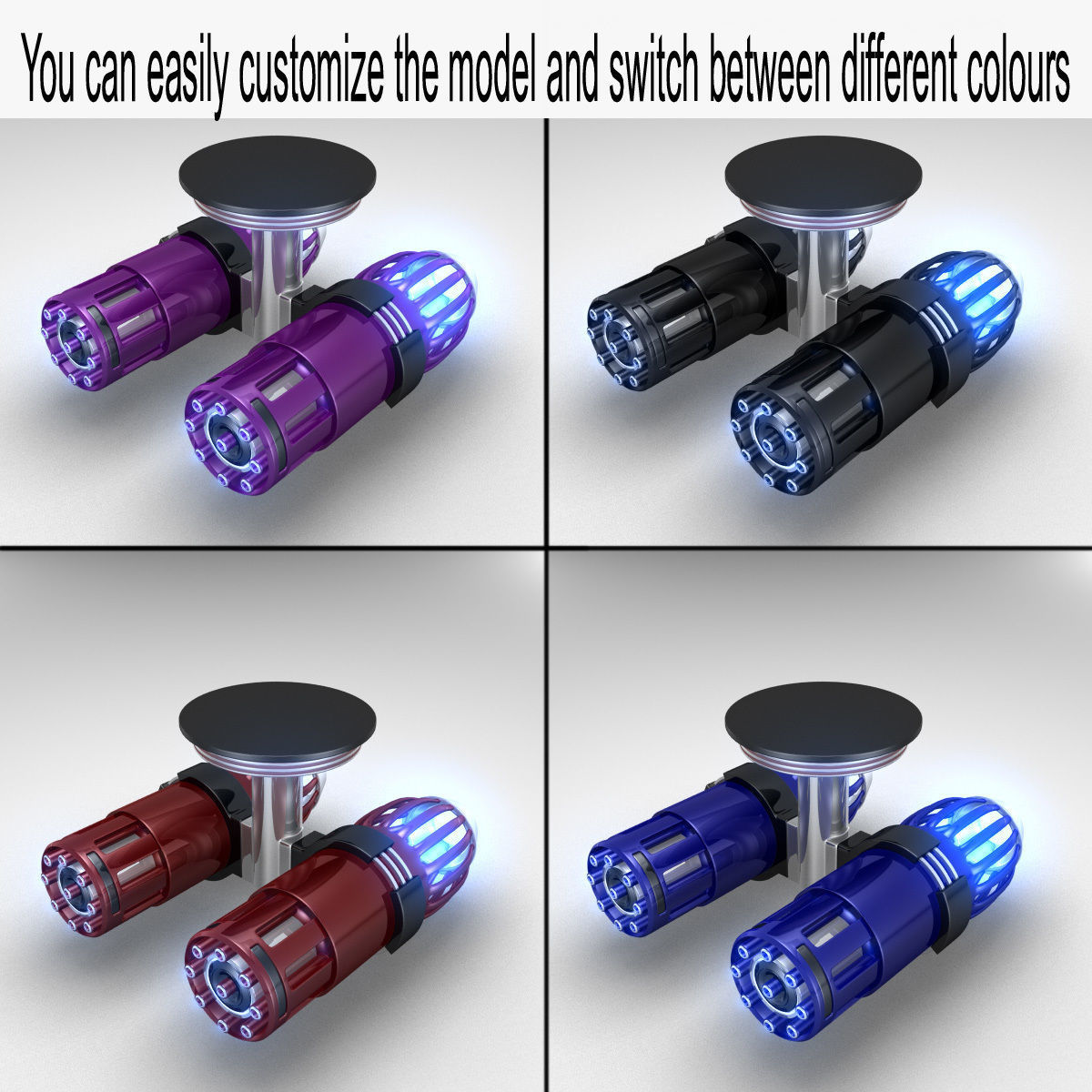 Plasma Chaingun 3D model | CGTrader
