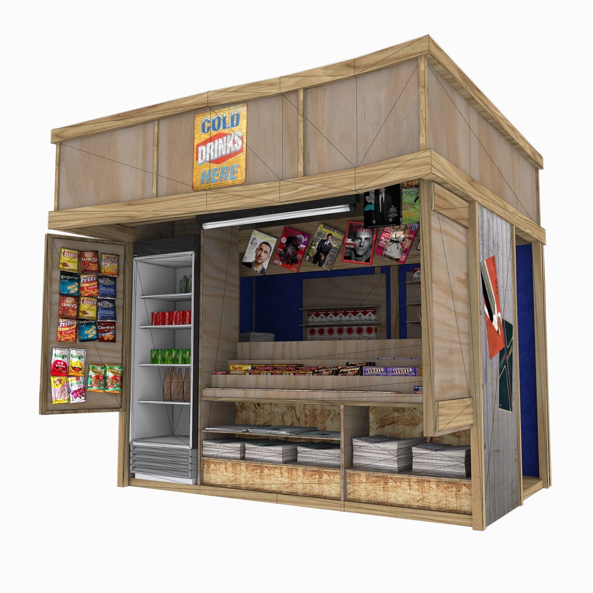 3D model Kiosk textured VR / AR / low-poly | CGTrader