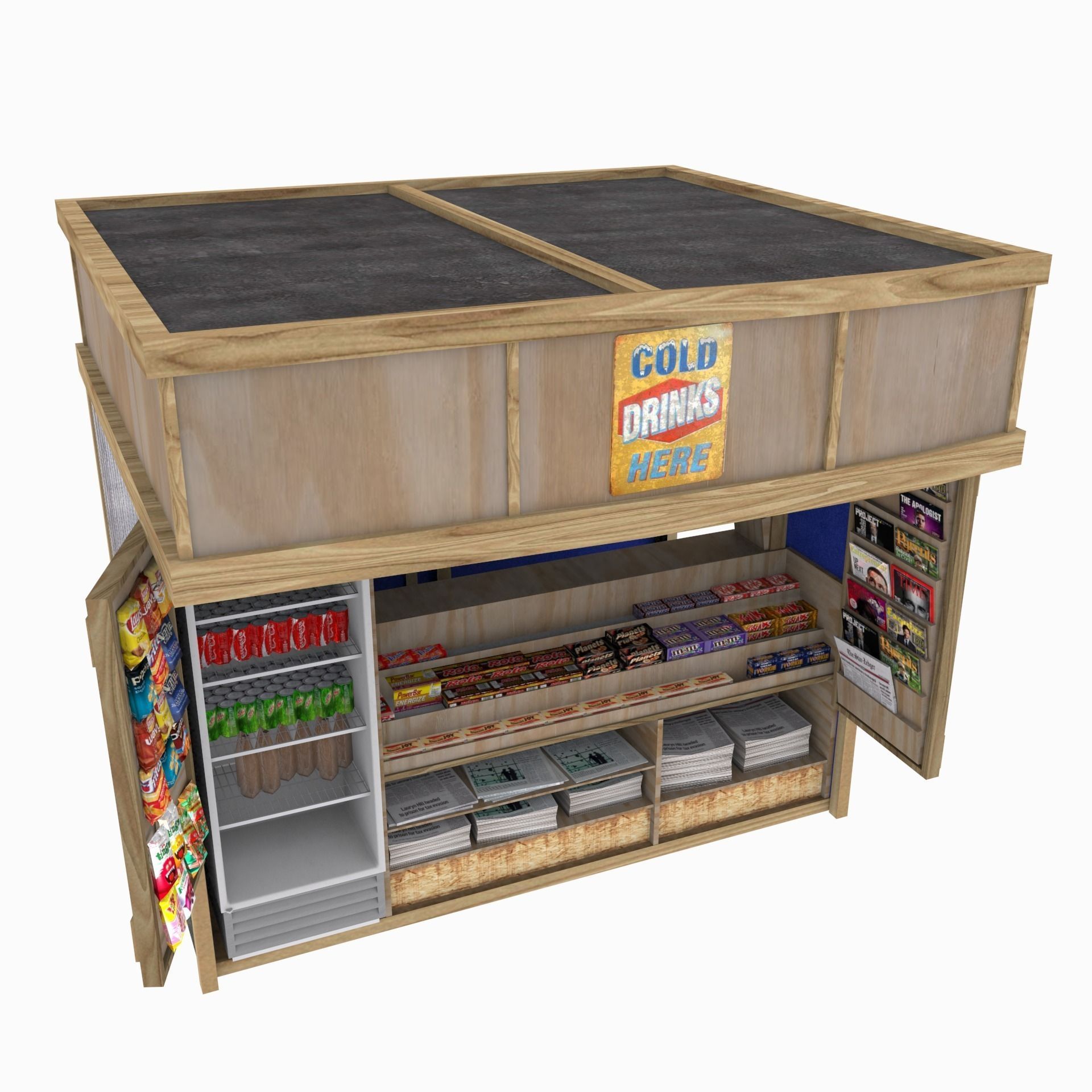 3D model Kiosk textured VR / AR / low-poly | CGTrader