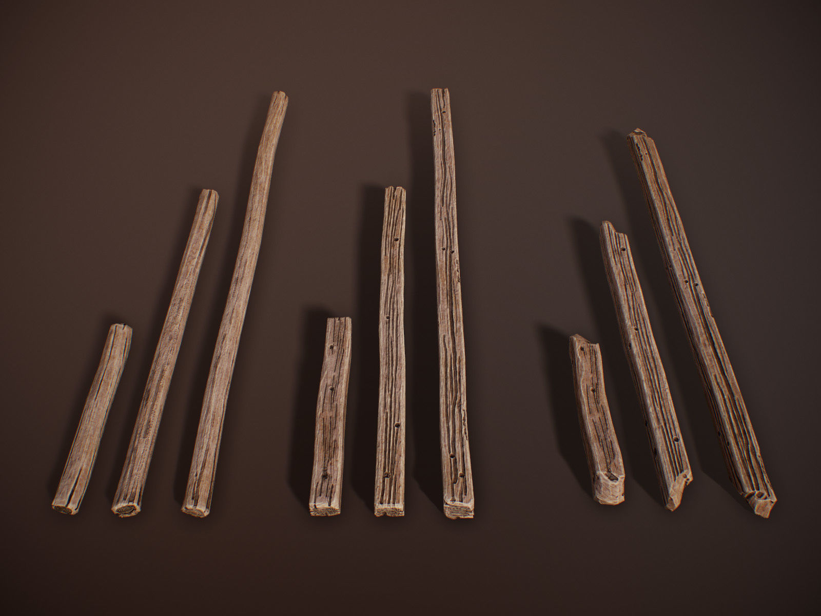 3D model stylized Wood Sticks PBR VR / AR / low-poly | CGTrader