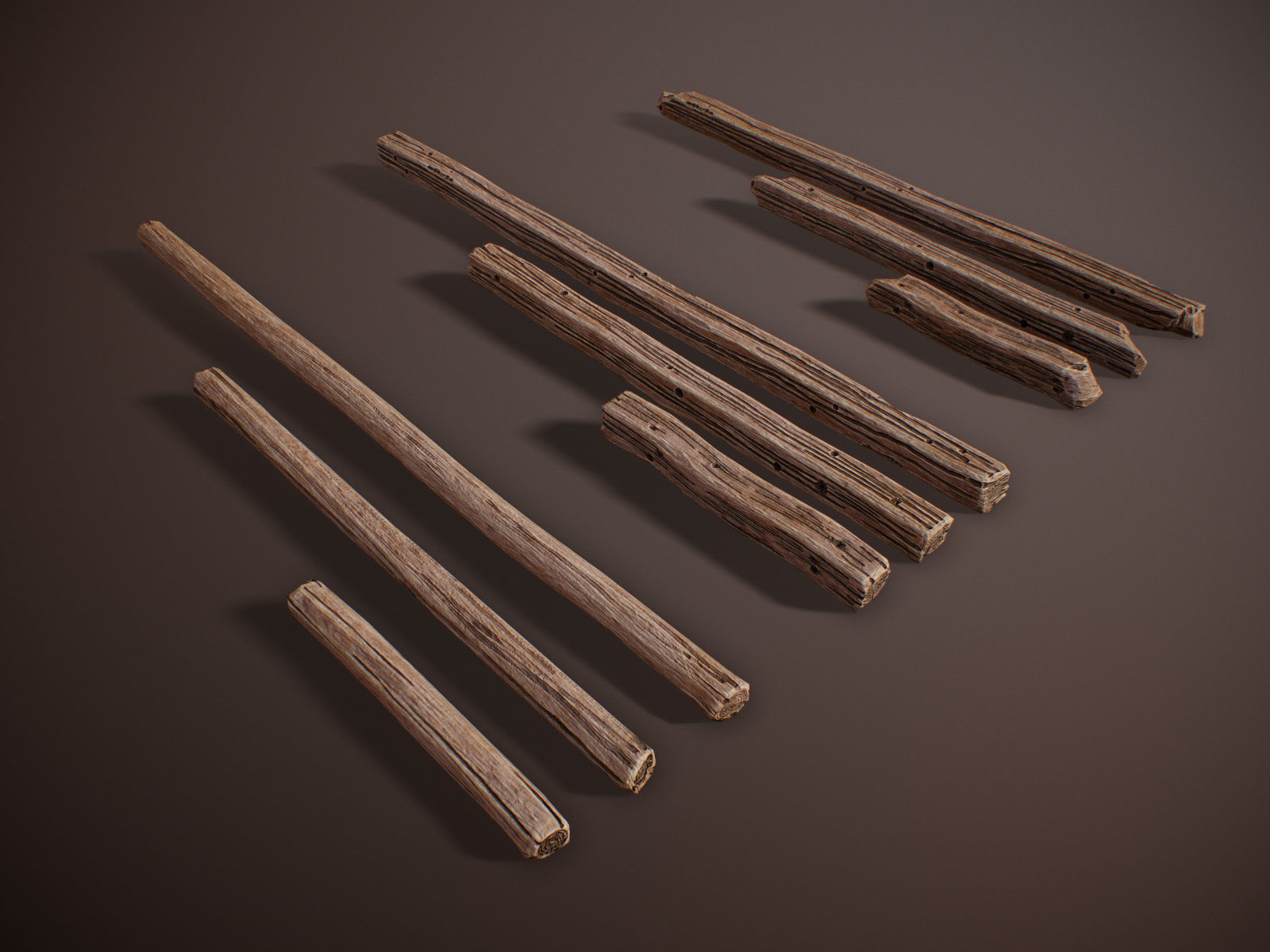 3D model stylized Wood Sticks PBR VR / AR / low-poly | CGTrader