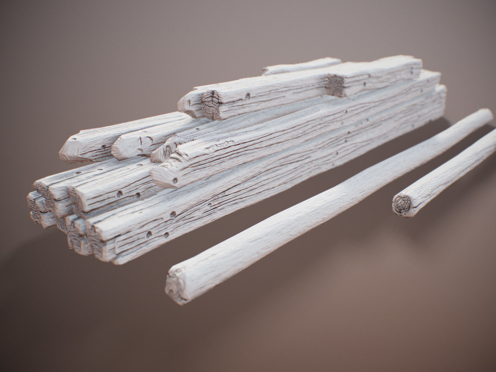 3D model stylized Wood Sticks PBR VR / AR / low-poly | CGTrader