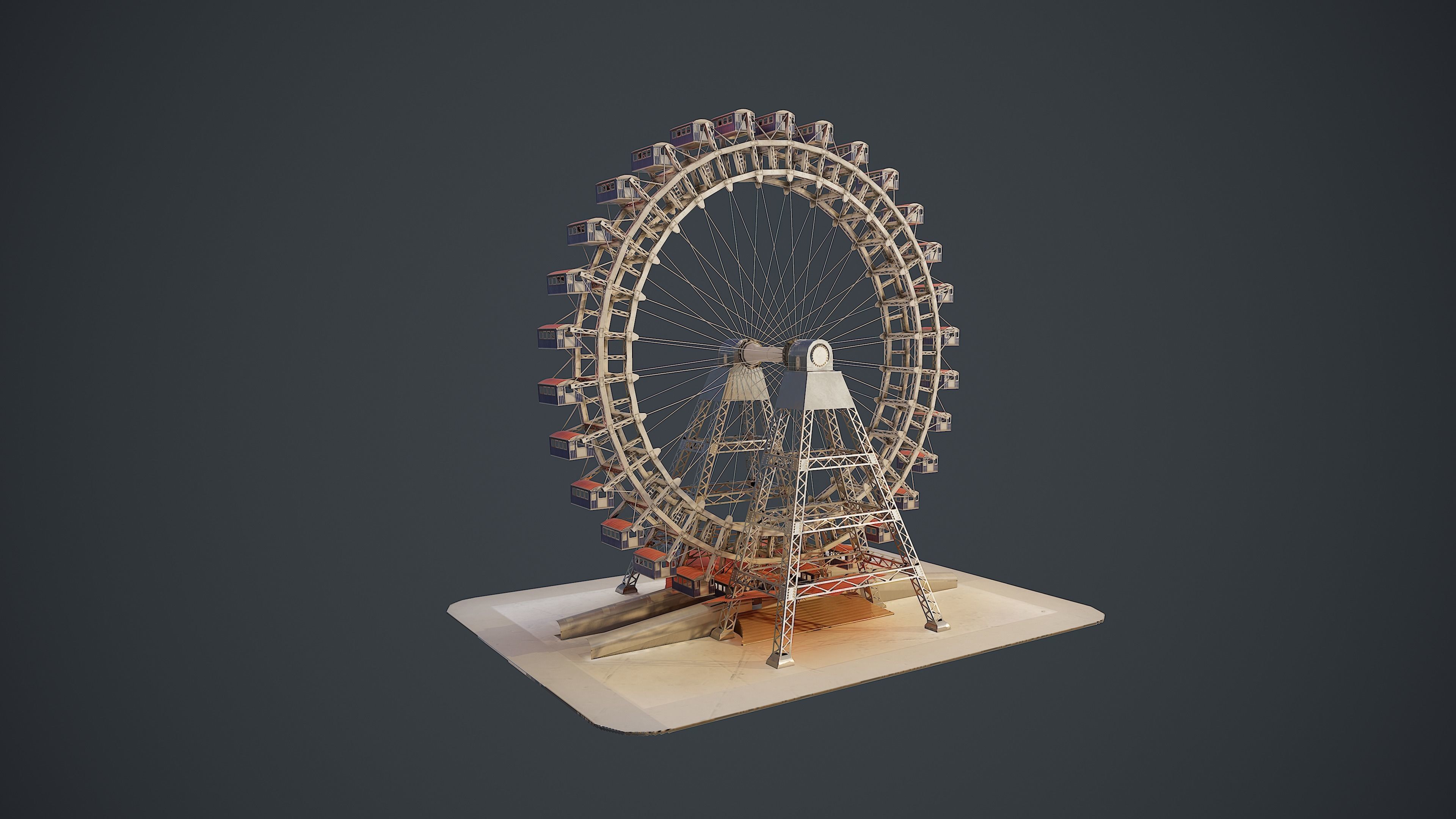 3D model Carousel Wheel Noria VR 4k PBR VR / AR / low-poly | CGTrader