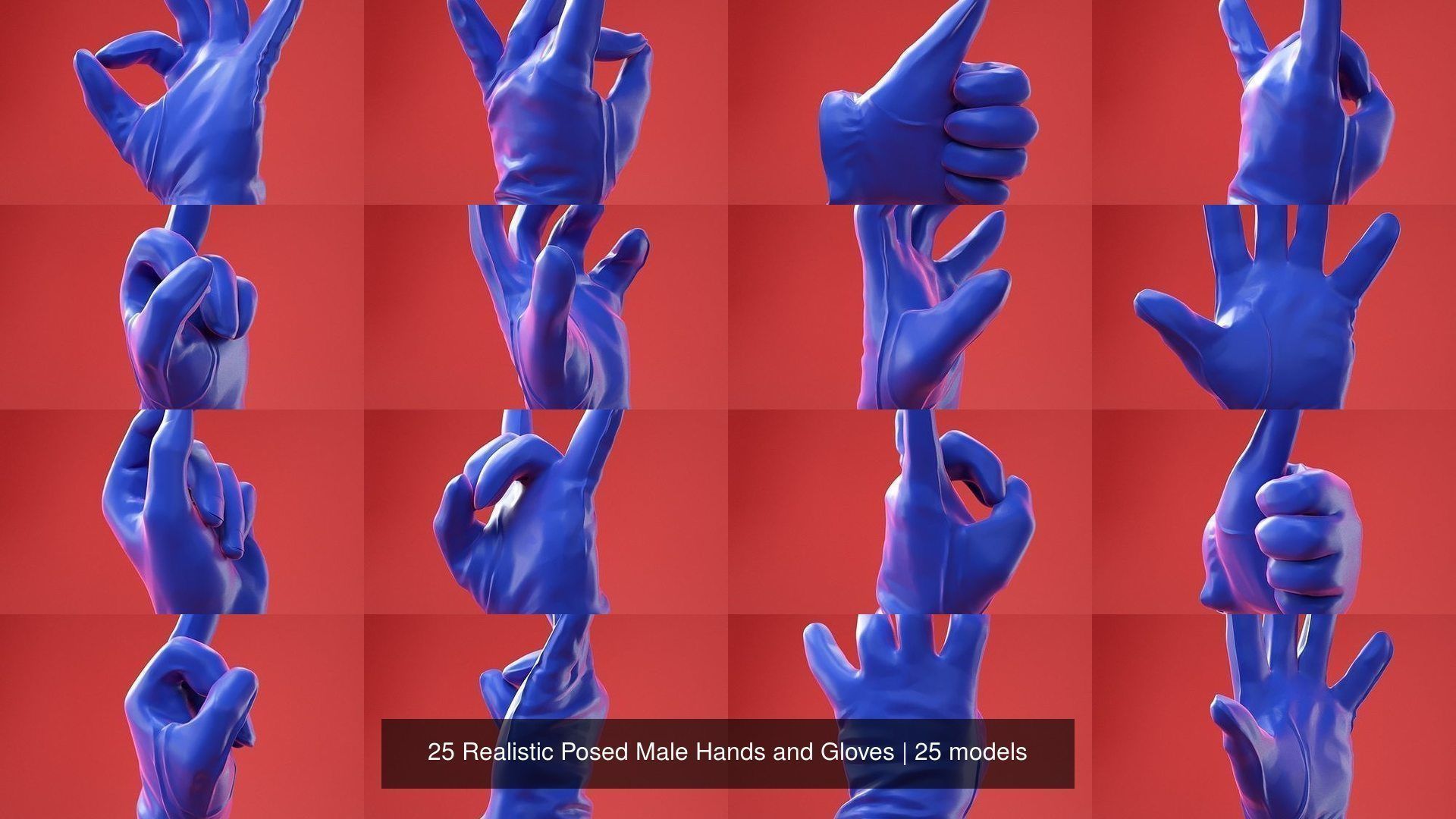 25 Realistic Posed Male Hands and Gloves 3D Model Collection | CGTrader