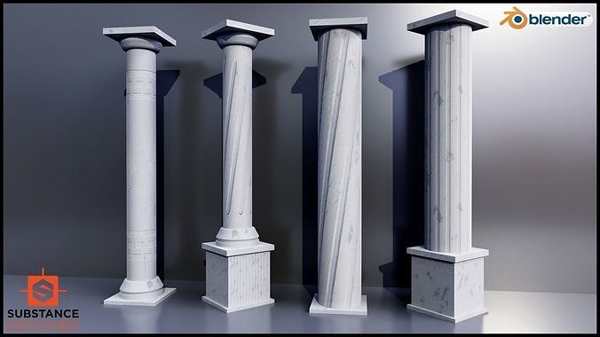 PBR Columns 3D model | CGTrader