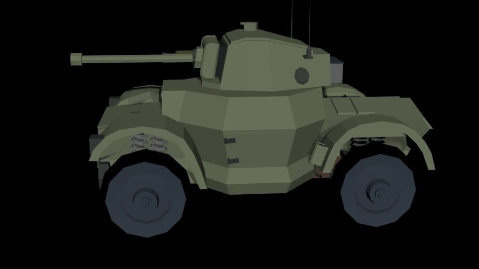 3D model Daimler Mk1 LowPoly isometric WW2 VR / AR / low-poly | CGTrader