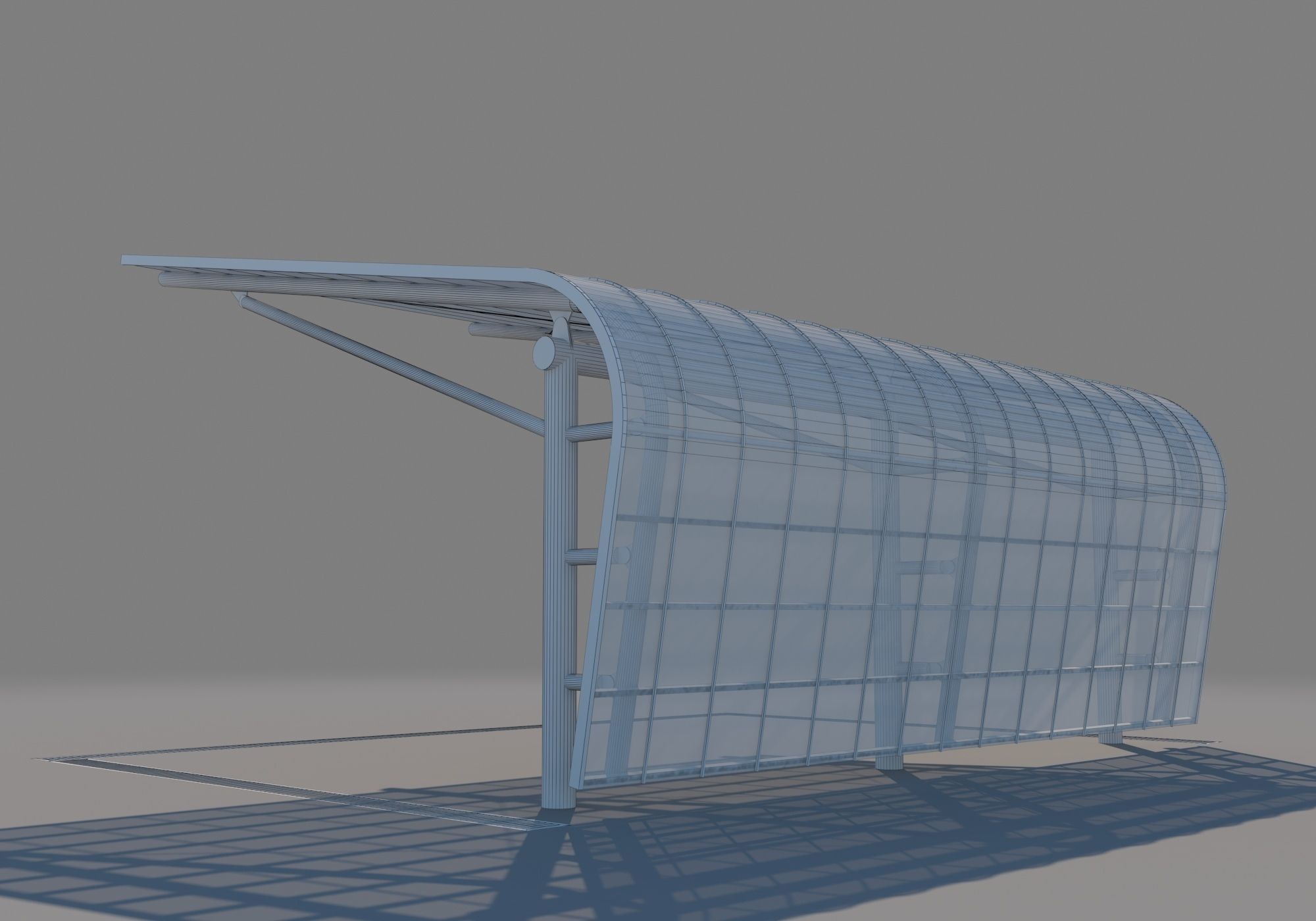 Carport Design With Steel Construction 2 3D model | CGTrader