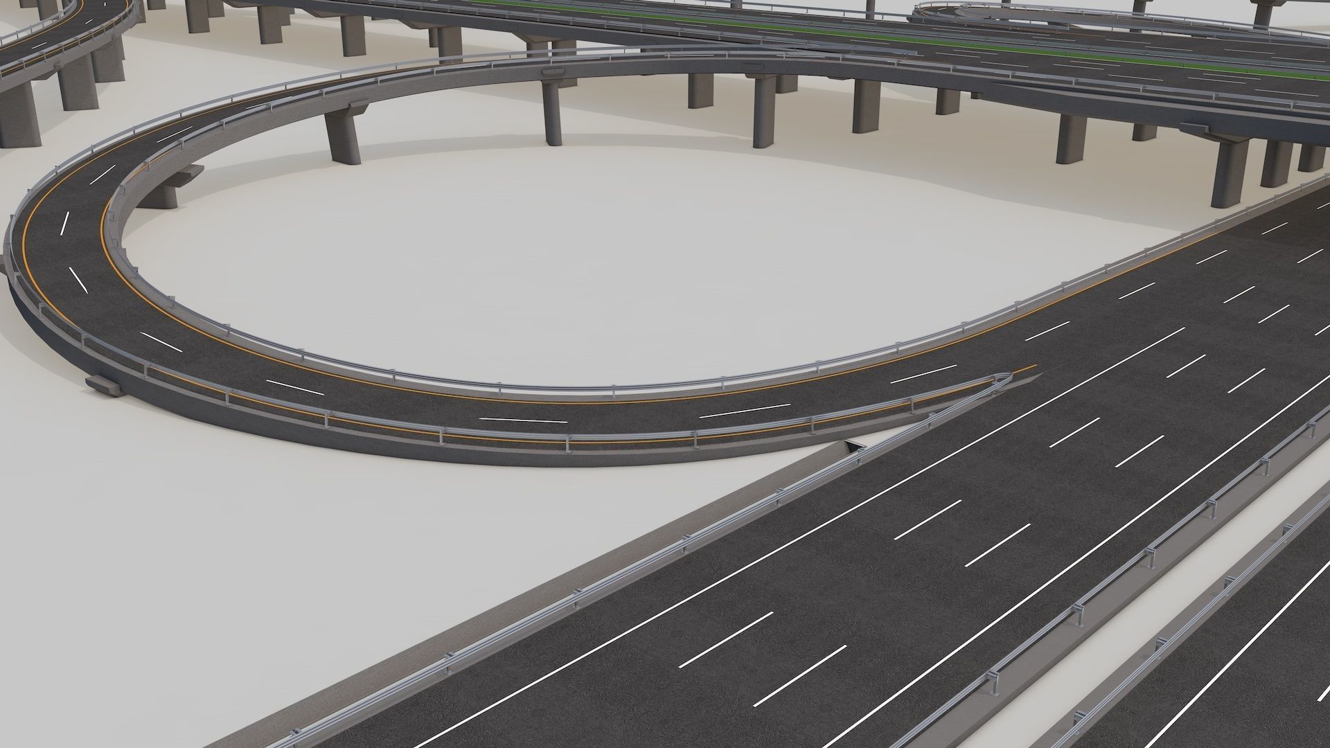 Highway Intersection Road Bridge 3D model | CGTrader