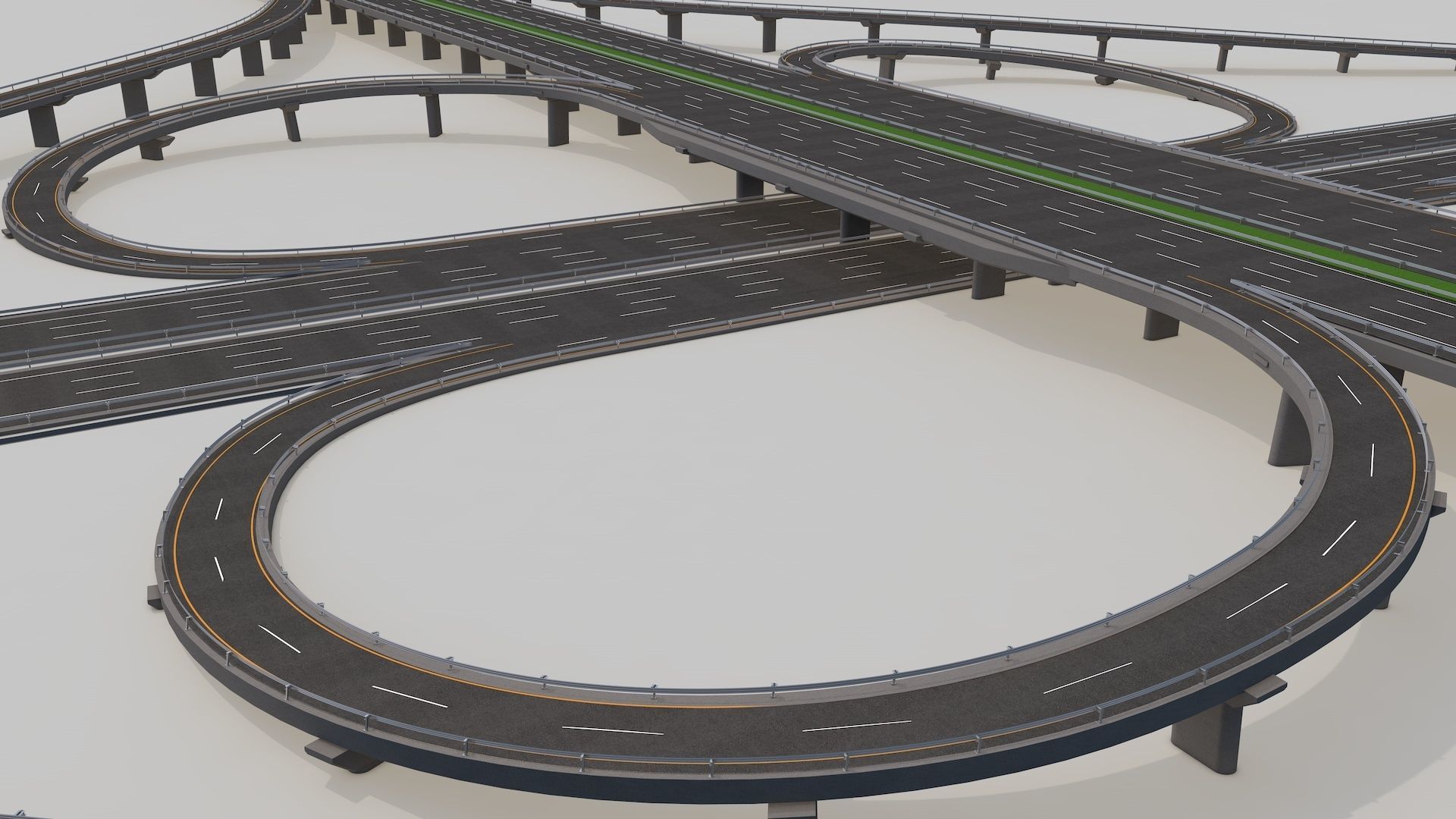 Highway Intersection Road Bridge 3D model | CGTrader