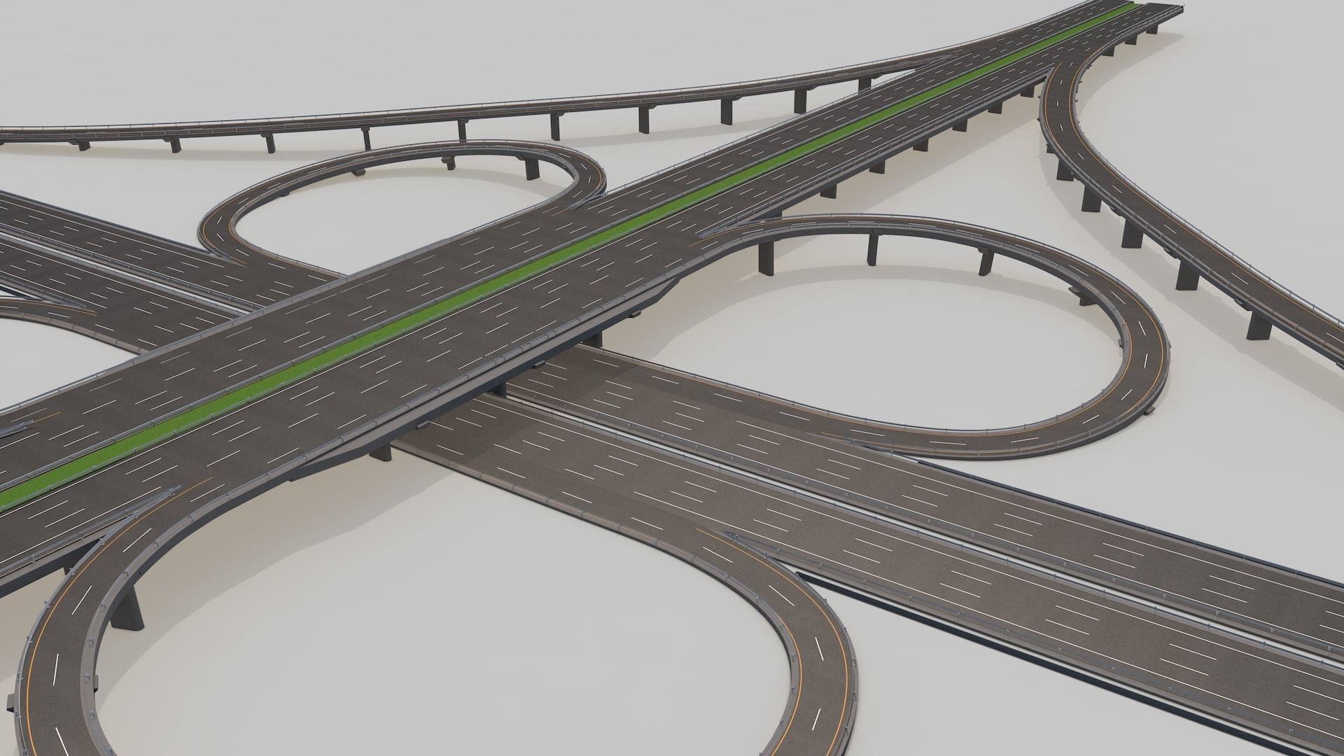 Highway Intersection Road Bridge 3D model | CGTrader