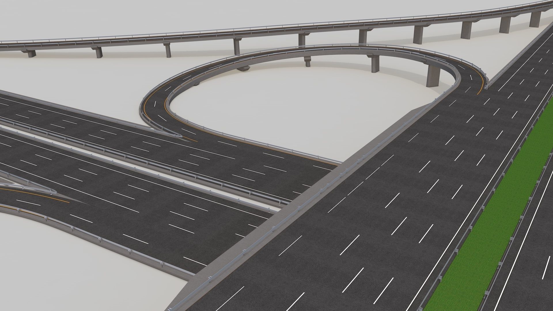 Highway Intersection Road Bridge 3D model | CGTrader