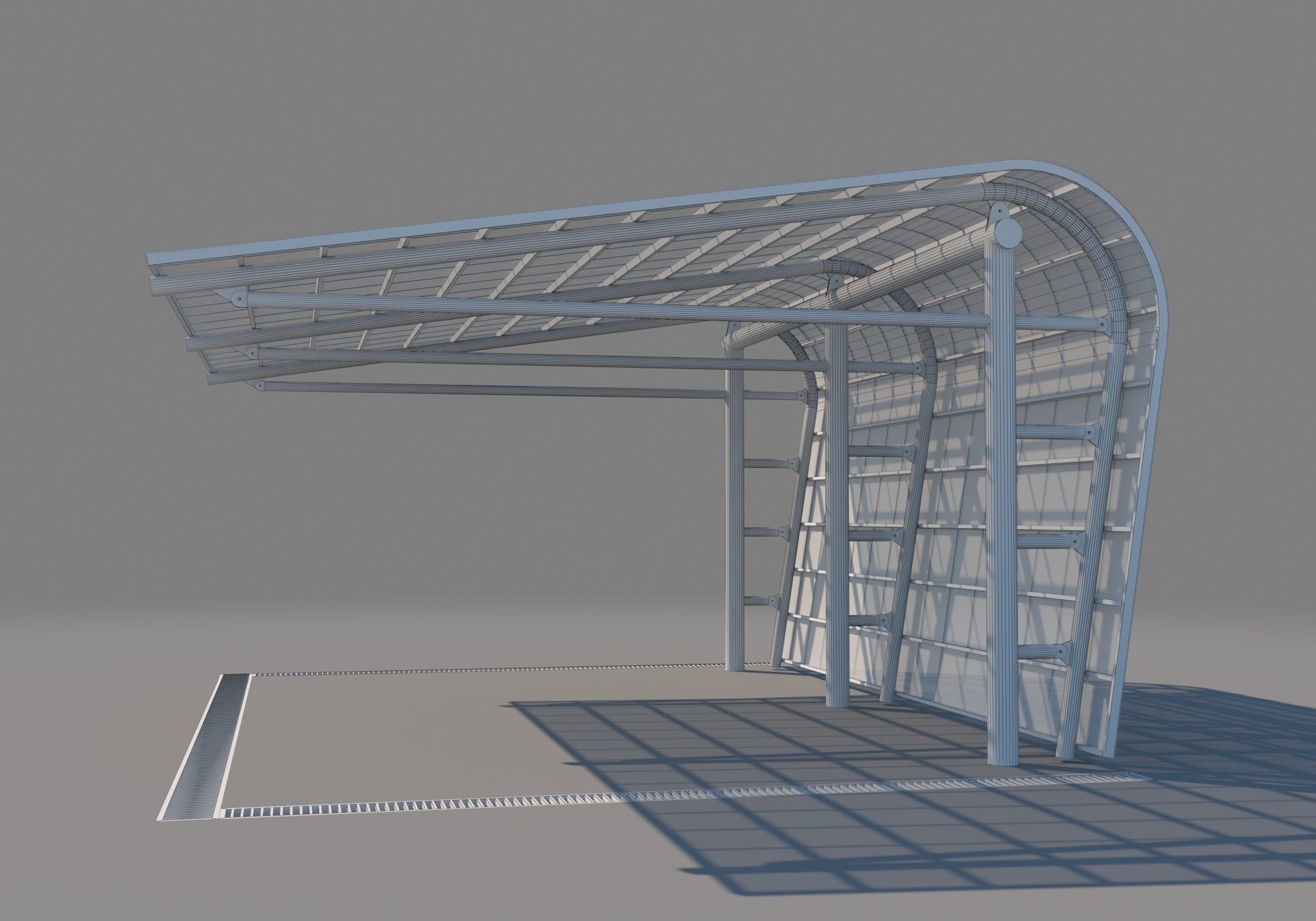 Carport Design With Steel Construction 3 3D model | CGTrader
