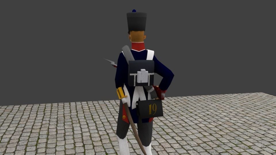 3D model Russian Musketeer Napoleon Era 1812 VR / AR / low-poly | CGTrader