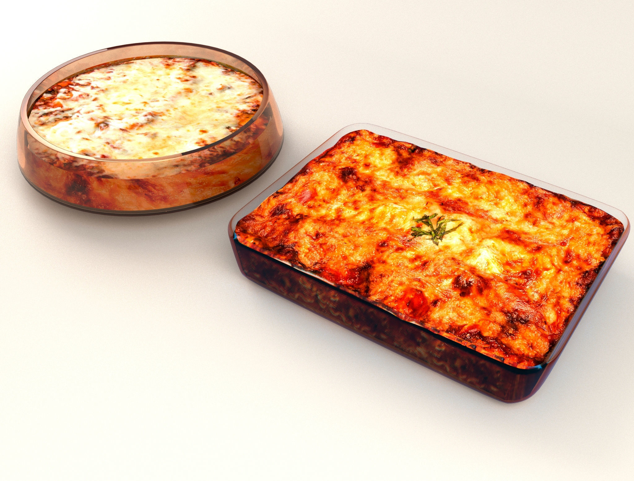 Lasagna in dish 3D model | CGTrader