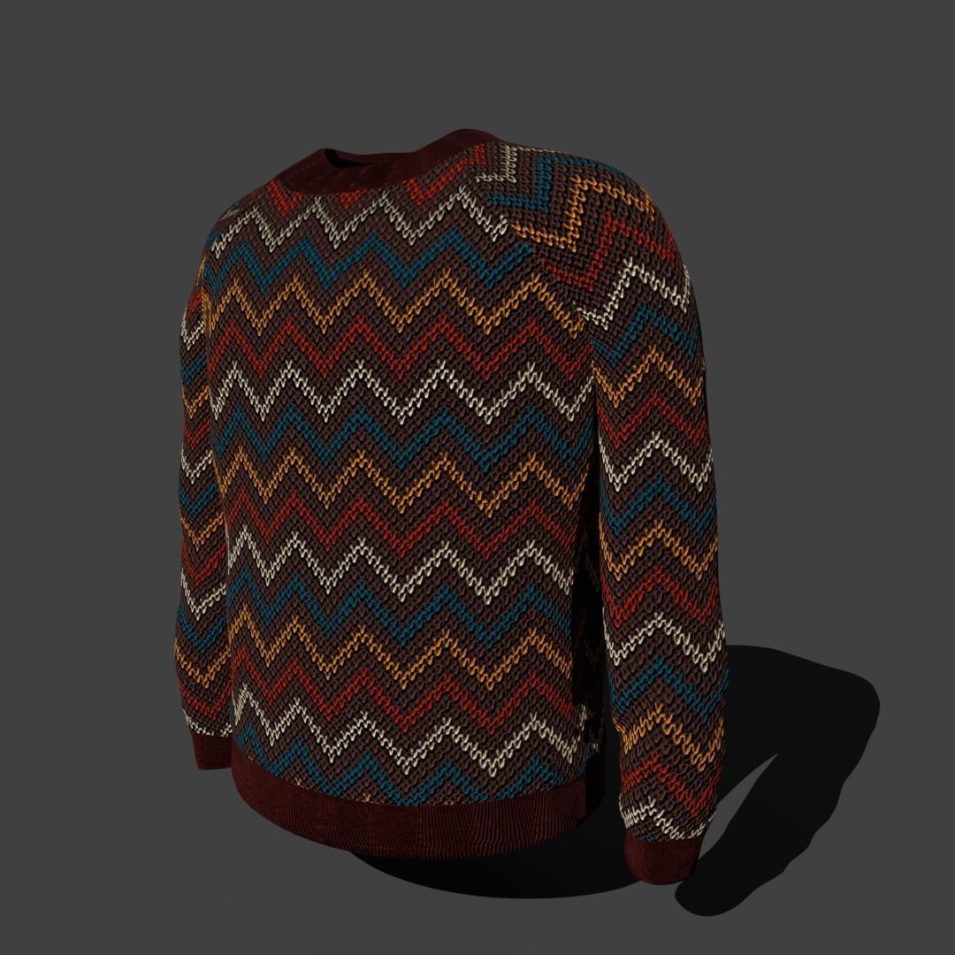 3D model sweater with chevron pattern VR / AR / low-poly | CGTrader