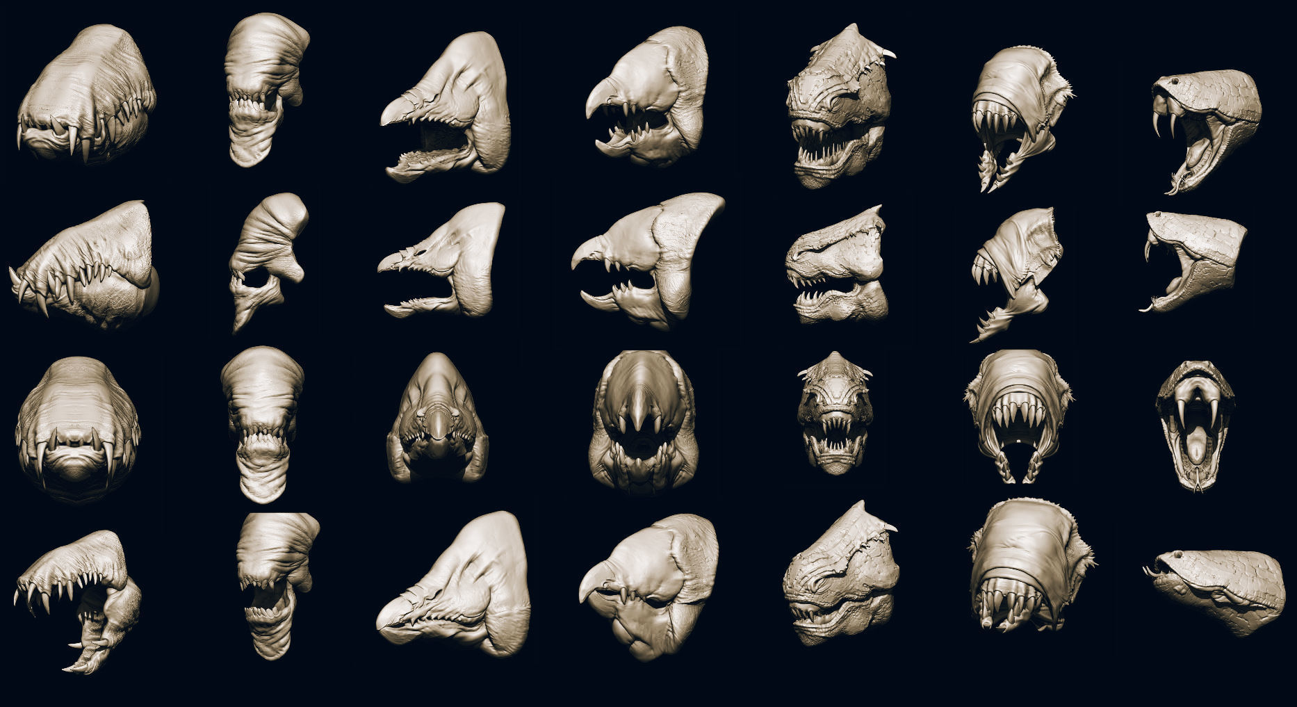 JAWS 2 - Another 33 Monster Mouths and Skulls IMM Brush and OBJs 3D ...