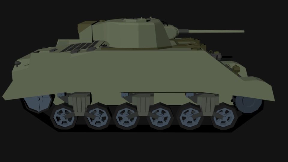 3D model M4 Sherman MK III Abe Tank LowPoly isometric VR / AR / low ...