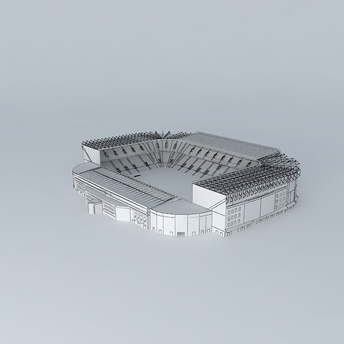Stadium with blue stands free 3D model | CGTrader