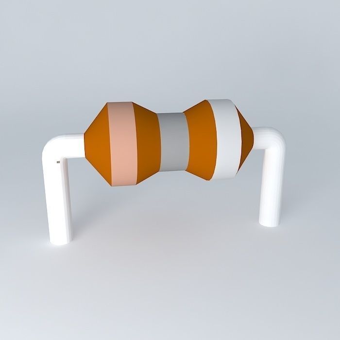 Inductor orange and cylinder free 3D model | CGTrader