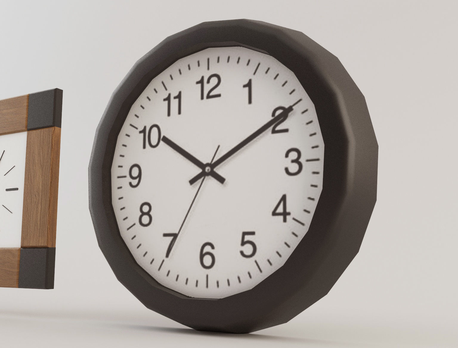 3D model Clocks 1 Lowpoly clock with wooden frame VR / AR / low-poly ...