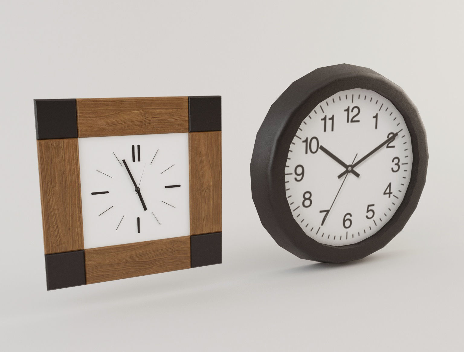 3D model Clocks 1 Lowpoly clock with wooden frame VR / AR / low-poly ...
