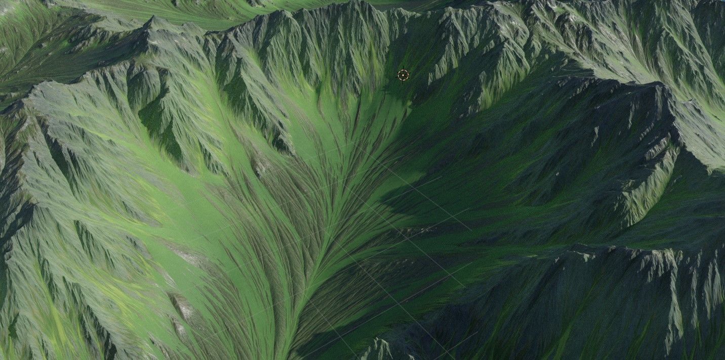 Mountainous green terrain 16k free 3D model | CGTrader