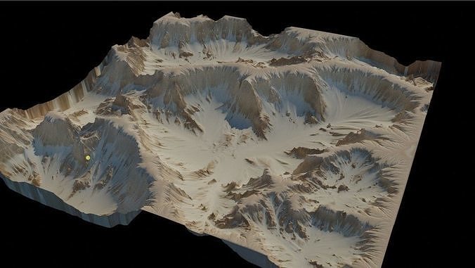 Desert terrain - 16k free 3D model | CGTrader