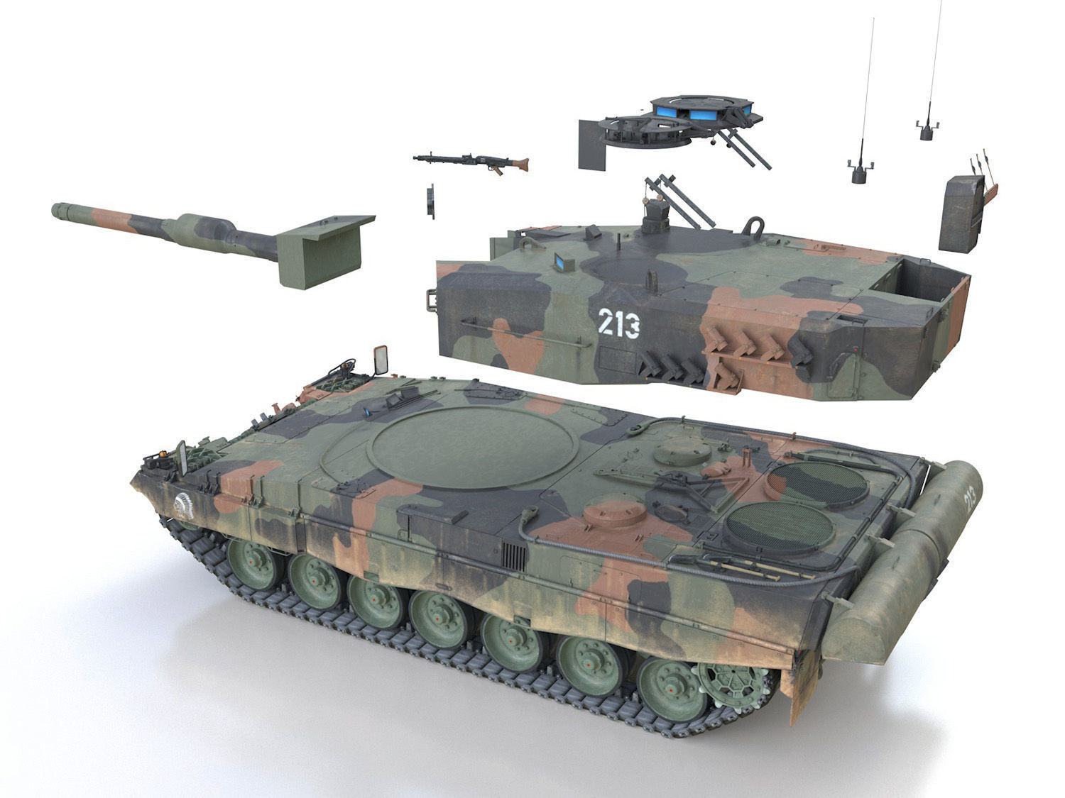 Panzer 87 Leopard - 213 - Swiss Army 3D model | CGTrader