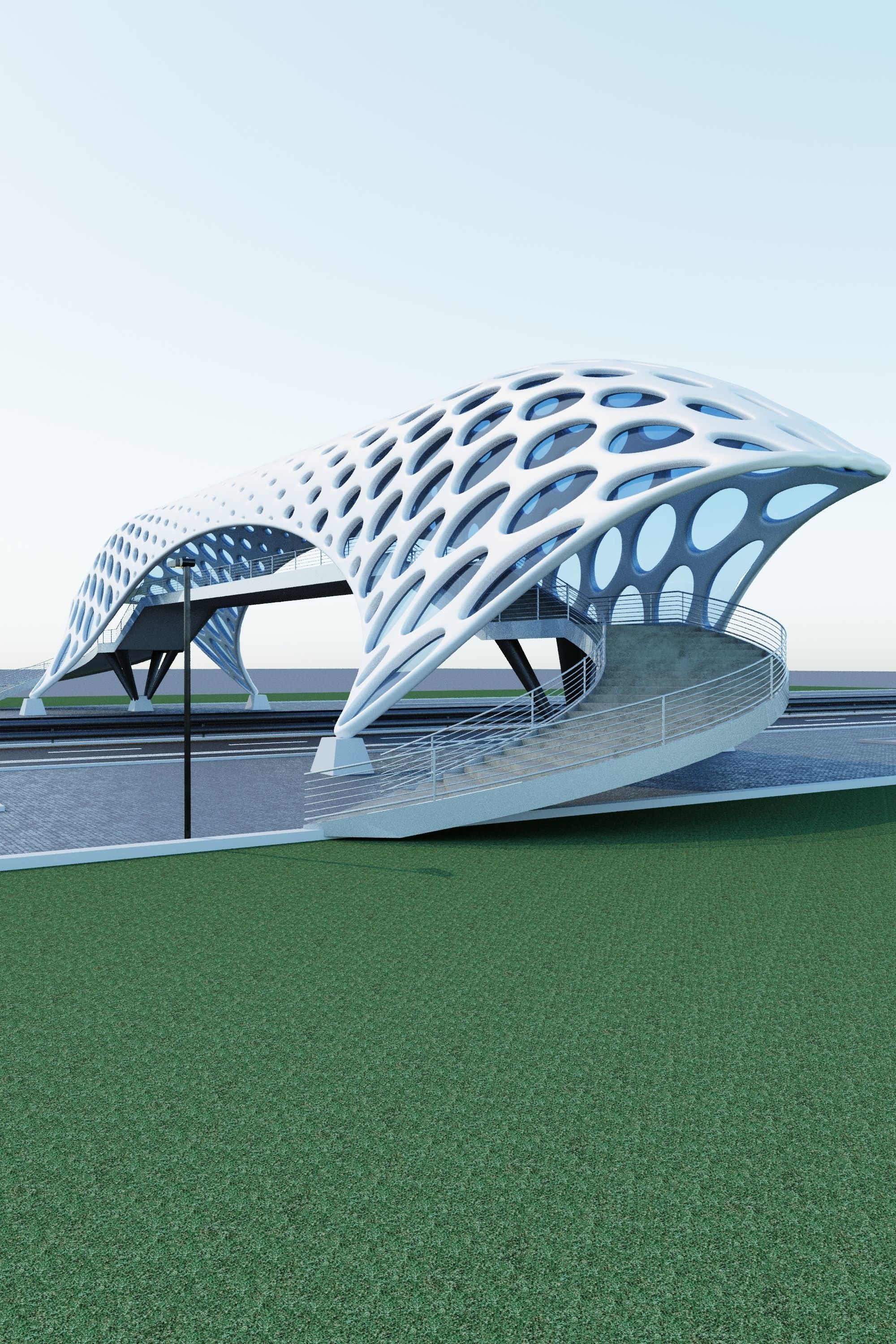 Pedestrian overpass 3D model | CGTrader