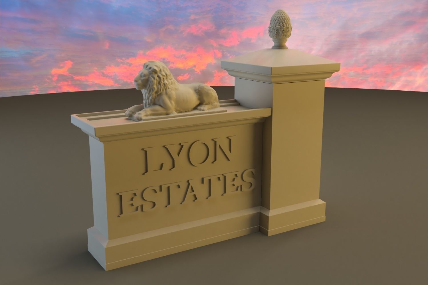 LYON ESTATES Gate Back to the Future 3D model 3D printable | CGTrader