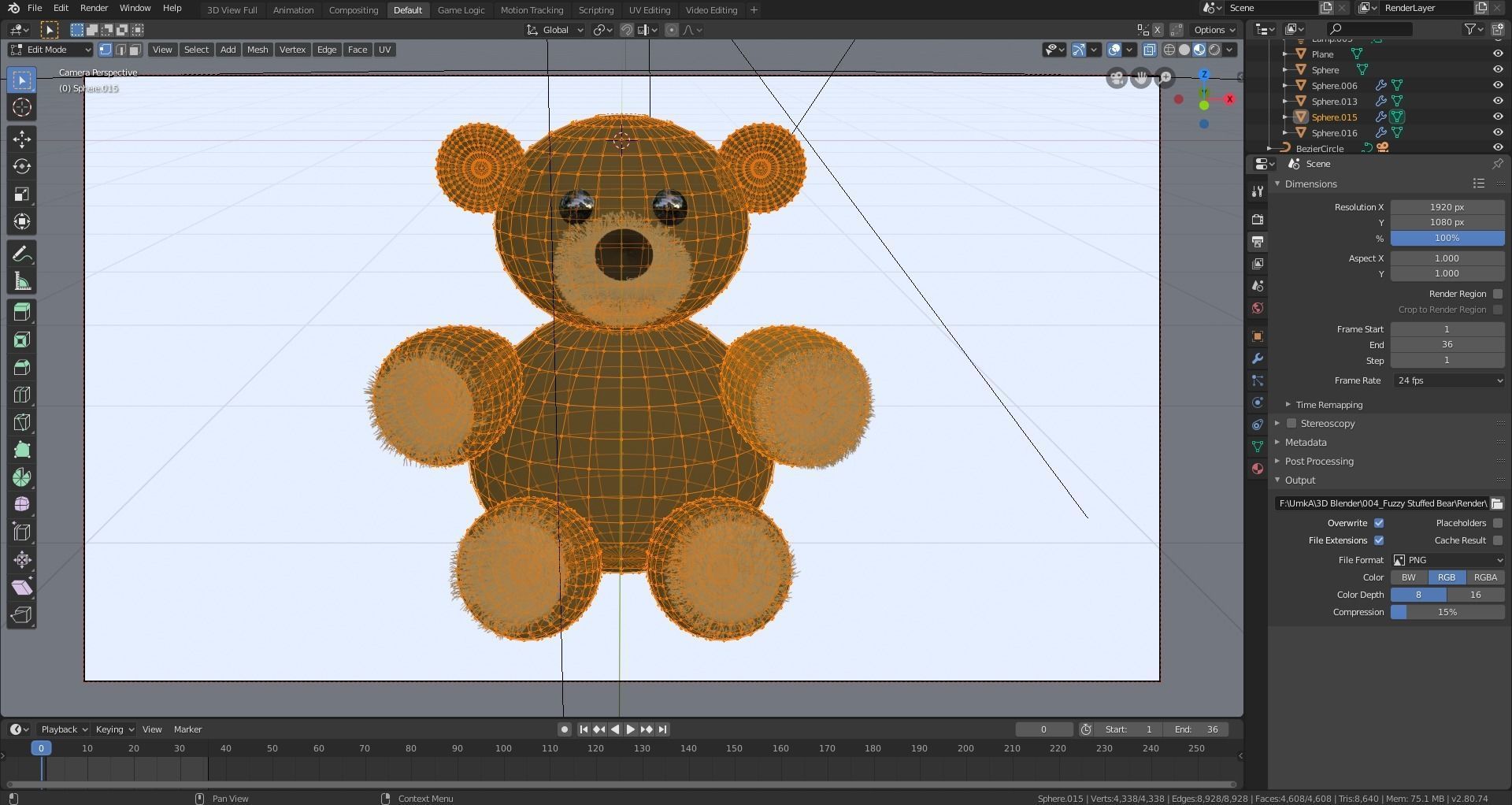 Fluffy Teddy Bear - Blender 3D model | CGTrader