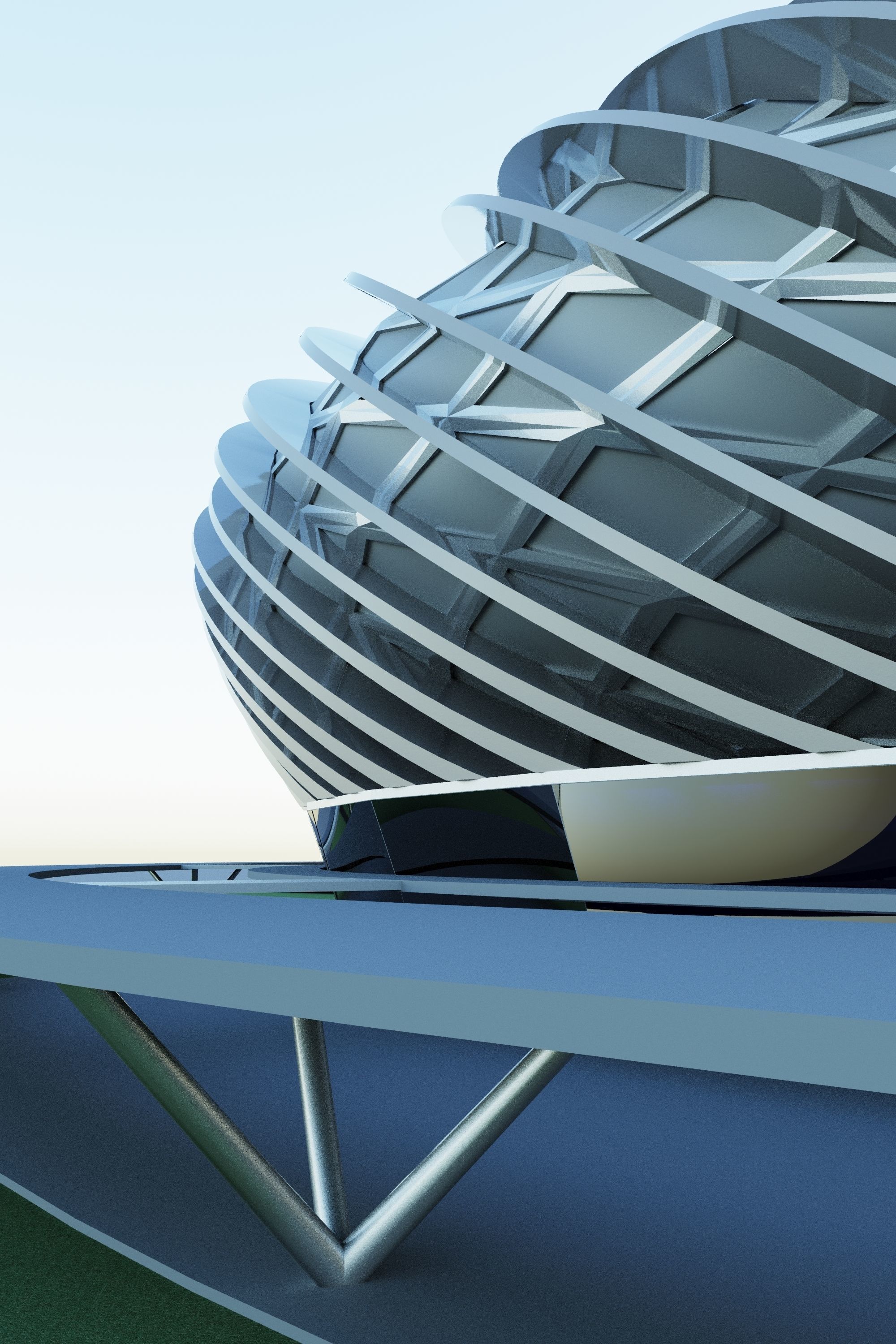 Stadium09 soccer stadium with circular shape 3D model | CGTrader