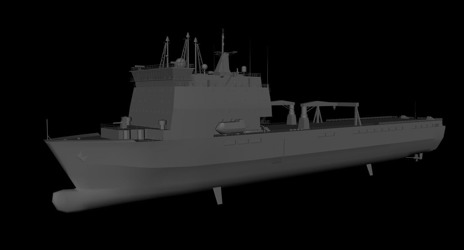 3D model Landing Ship Bay-Class VR / AR / low-poly | CGTrader