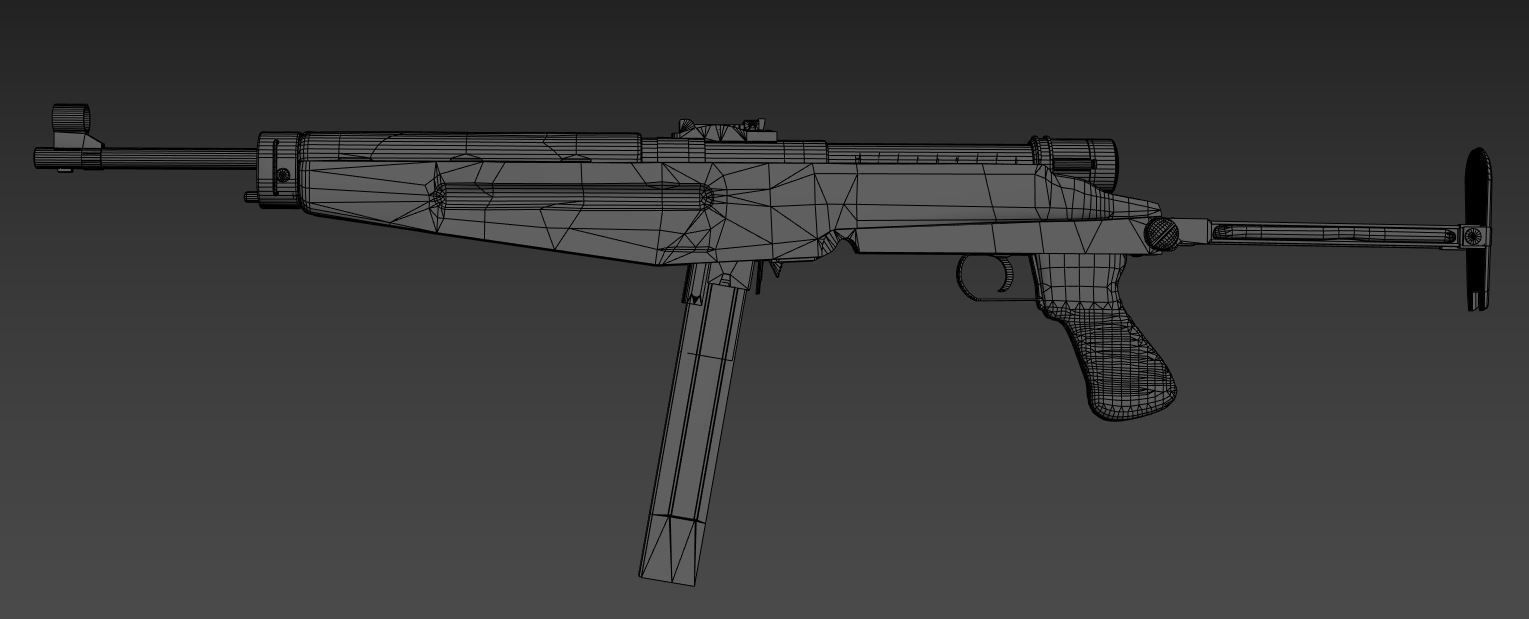 3D model Low poly 43M Submachine gun VR / AR / low-poly | CGTrader