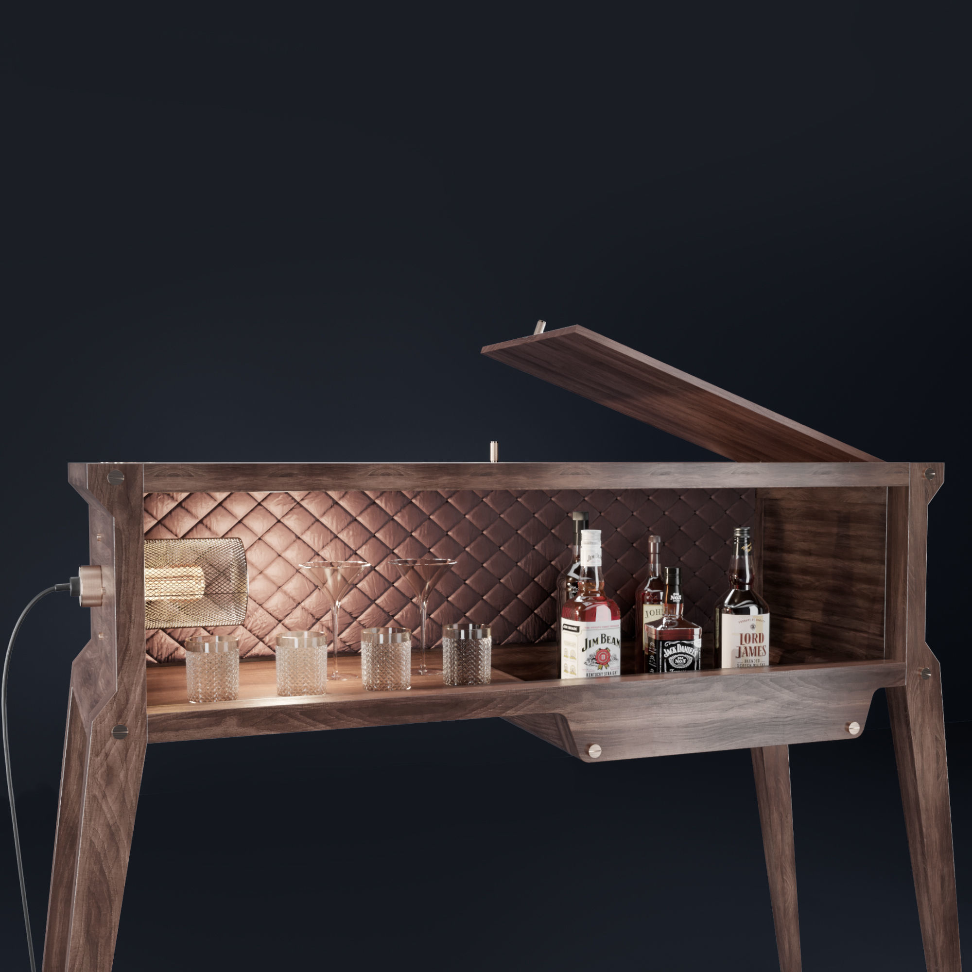 THE ROCKSTAR BAR with whiskey bottles 3D model animated | CGTrader