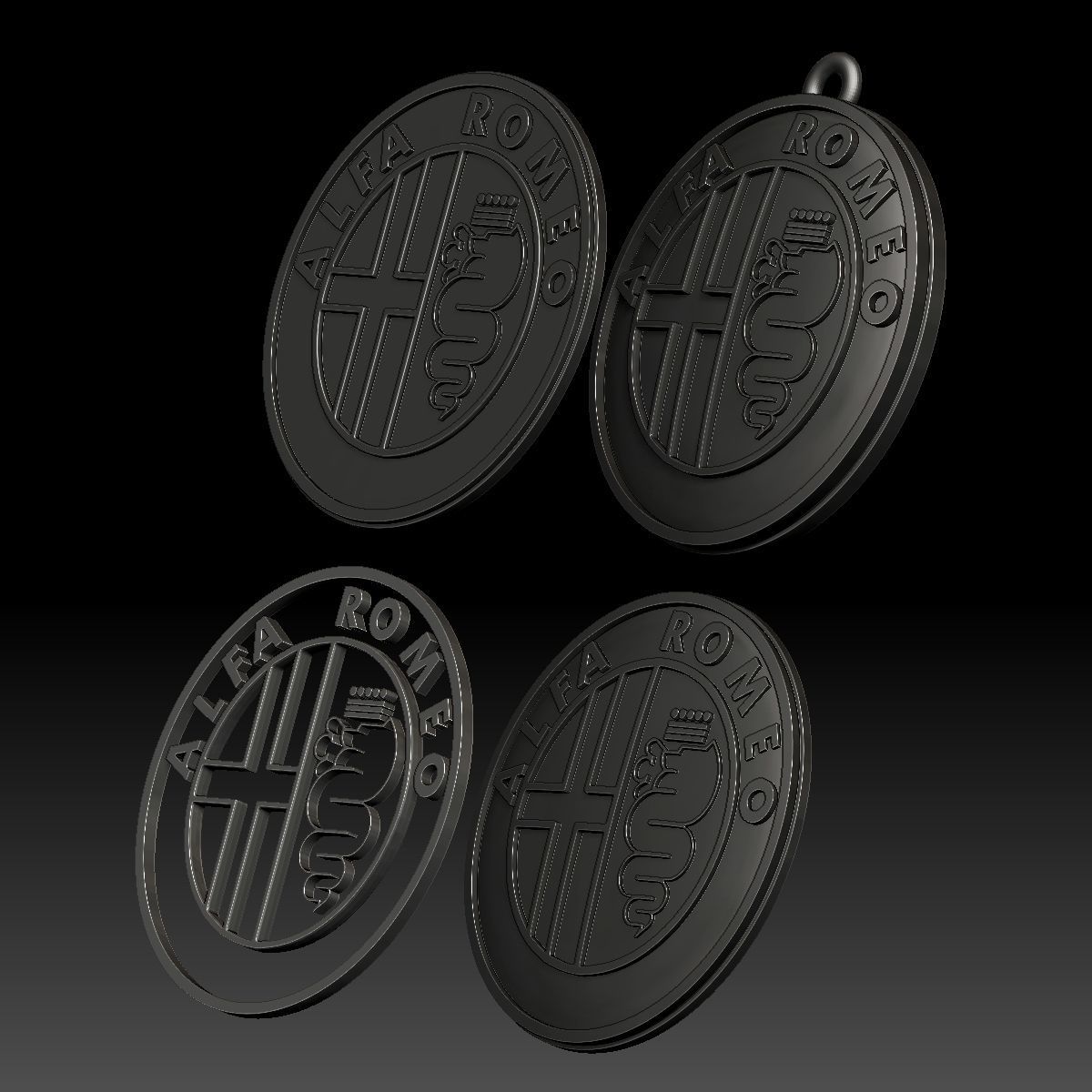 Alfa Romeo logo car logotype 3D model 3D printable | CGTrader