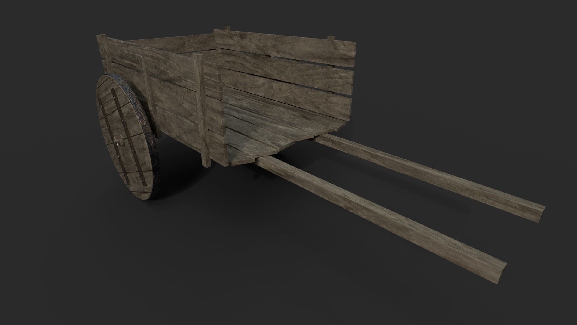 3D model Wooden Cart VR / AR / low-poly | CGTrader