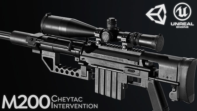 3D model M200 Cheytac Intervention PBR GameReady VR / AR / low-poly ...