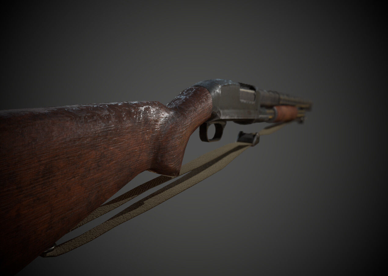3D model WW2 Pump Action Shotgun VR / AR / low-poly | CGTrader
