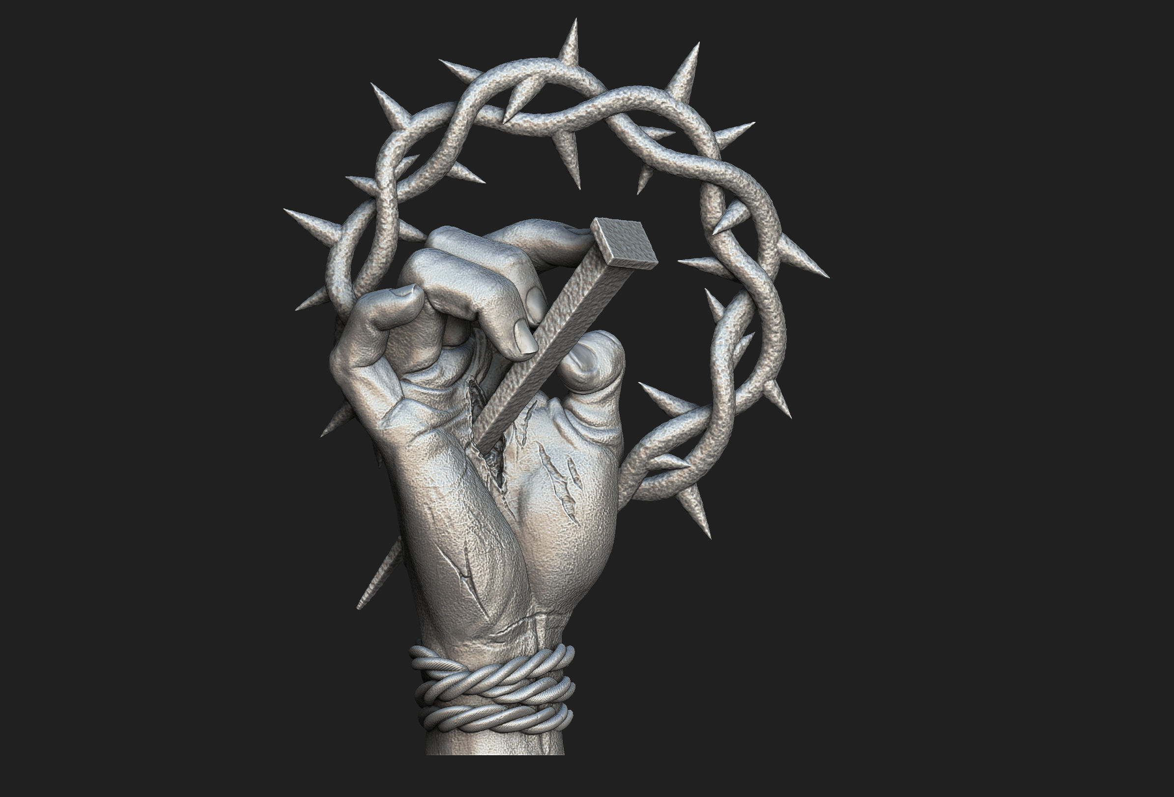 Hand of Jesus Pendant 3D model 3D printable | CGTrader
